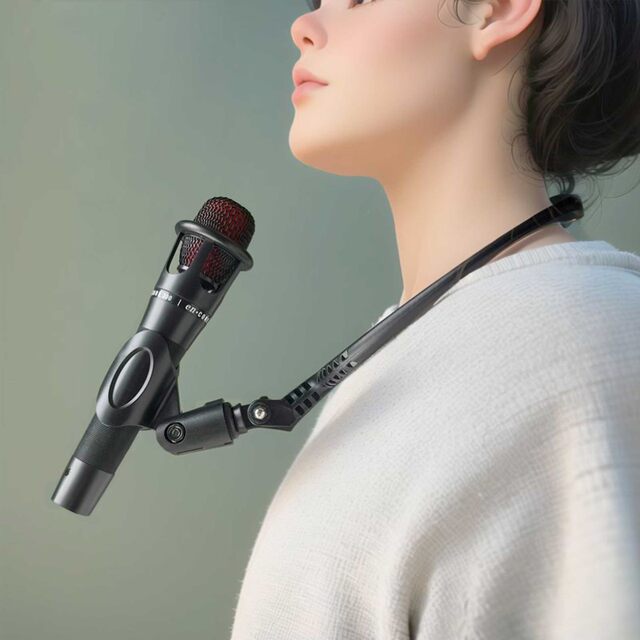Hanging neck microphone stand singing artifact guitar playing magician ...