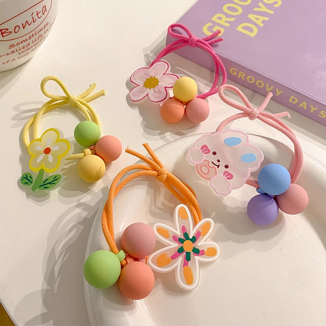 Children's rubber band head rope little girl tie hair artifact high ...