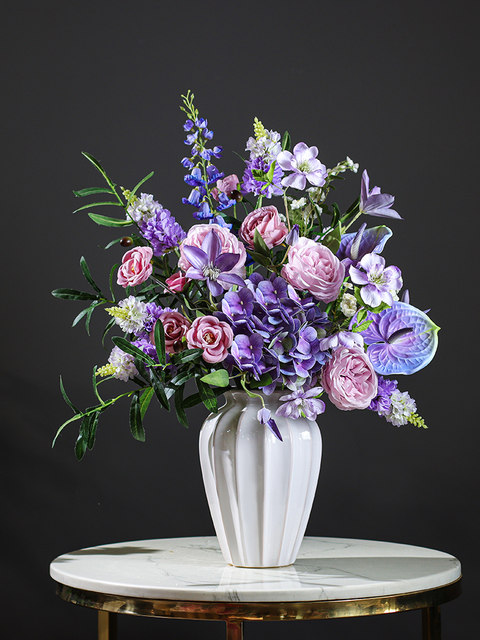 Bionic hydrangea roses simulated flowers dried flowers bouquet silk ...