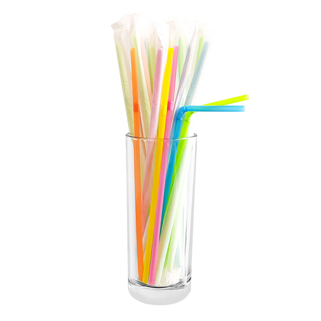 Disposable single independent packaging straw food grade thin elbow ...