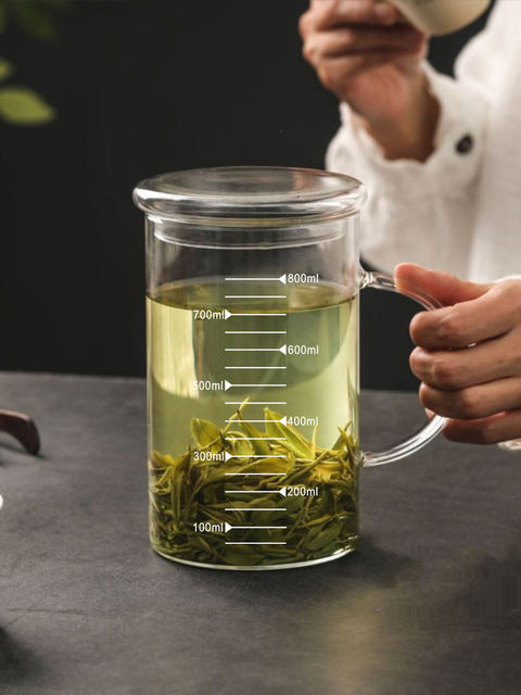 High borosilicate glass cup with scale water cup household cup 1000ml ...