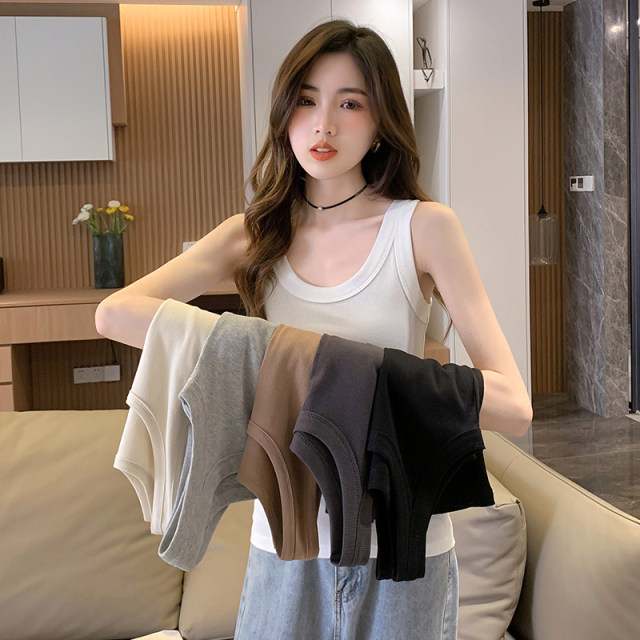 Tang Shi outer wear small camisole knitted top sleeveless bottoming ...