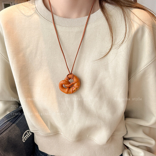 Handmade alkaline bread autumn and winter necklace for girls miu car bag pendant accessories ...