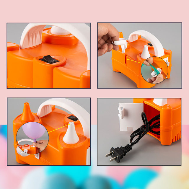 Double-hole electric balloon inflator birthday party long inflatable ...