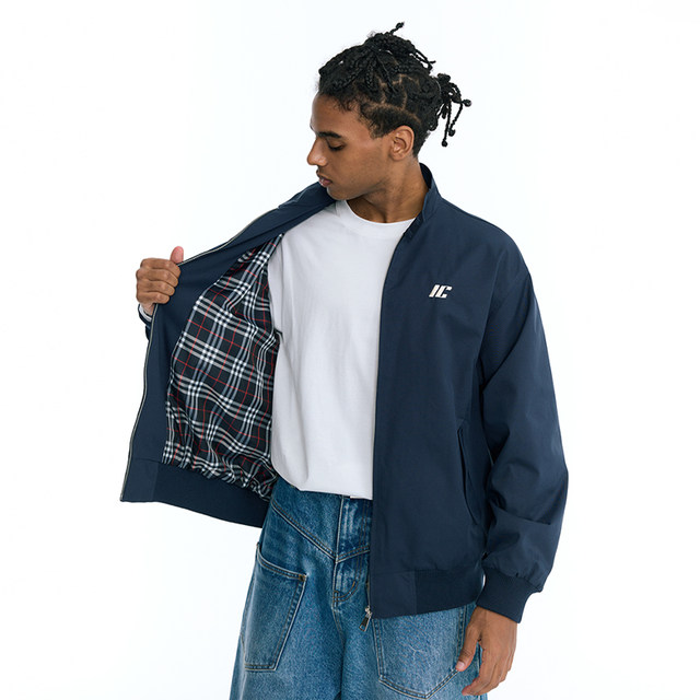 iconslab embroidered retro old cadre stand collar jacket khaki loose ...