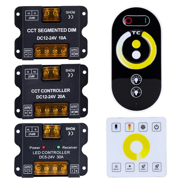 LED three-color dual-color temperature dimming controller 12V24V light ...