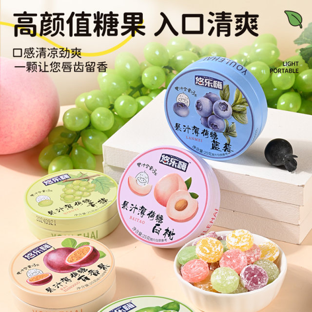 White peach flavored juice refreshing mints boxed kiss fresh breath ...