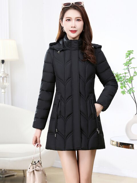 Down cotton-padded jacket for women, medium-length, new style, winter ...
