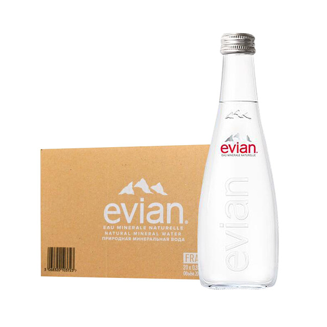 Evian Evian mineral water 330/500ml full box glass bottle imported high ...