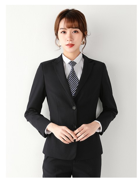 Black Professional Blazer for Women, Autumn and Winter Suit, Interview ...