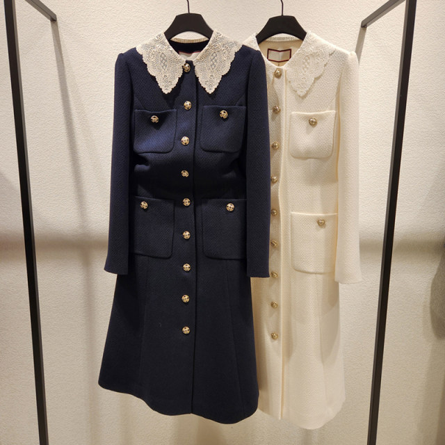 Moxini 2025 spring new puff sleeve mid-length lace lace A-line skirt ...