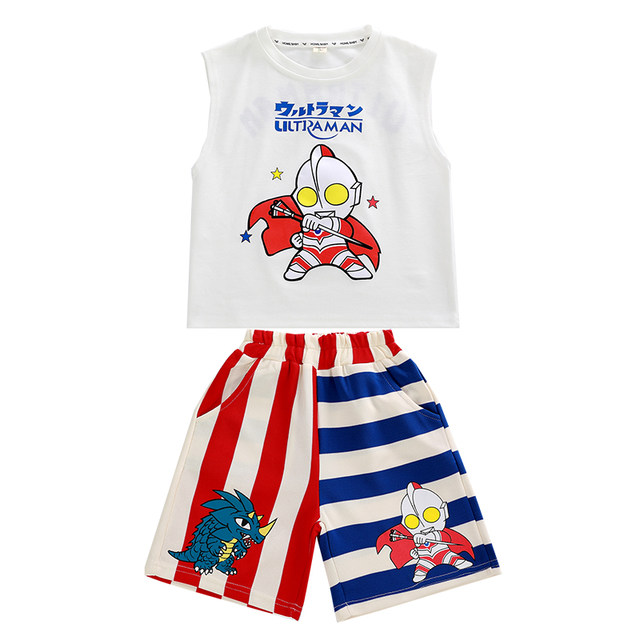 Ultraman Clothes Boys Summer Vest Suit 2025 New arrival Stylish Boy ...