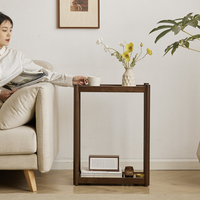 All solid wood small side table mobile small table sofa side cabinet ...
