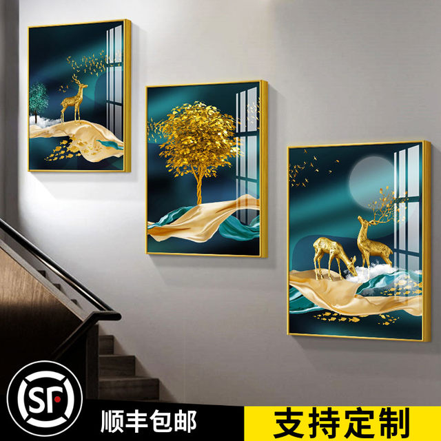 Decorative painting between the entrance of the staircase and the ...