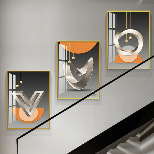 Decorative painting between the entrance of the staircase and the ...