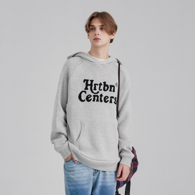 HeartBoon autumn lazy style letter hooded sweater men's trendy brand ...