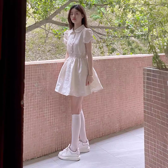 French preppy style cute fairy waist skirt for women 2024 new summer ...