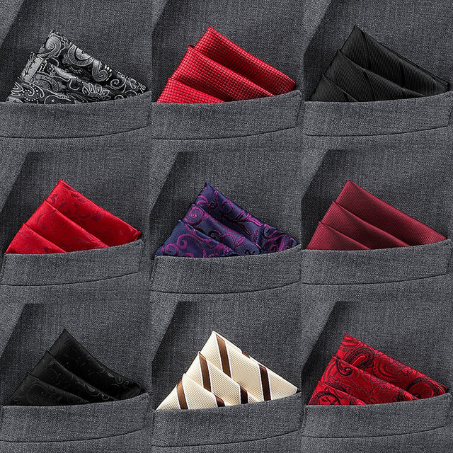 Men's suit pocket square scarf small white formal suit chest scarf silk ...