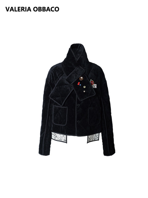 Valeria Obbaco Tide Tide Short Jacket Female 2024 Winter Personalized Personalized Hedesty ...