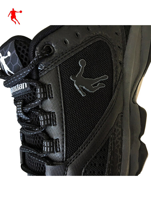 Jordan pure black men's shoes 2025 spring sports shoe net eye ...