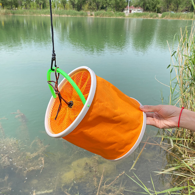 Fishing Bucket Folding Fish Bucket Portable Live Fish Bucket With Rope ...