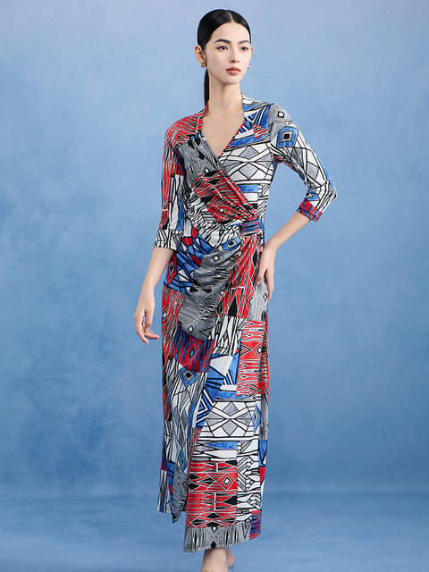 Ma Tiannu women's fashion spring and summer new black V-neck printed ...