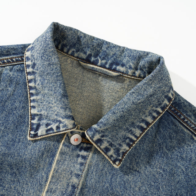 High-end cotton texture retro washed denim jacket for men in the circle ...