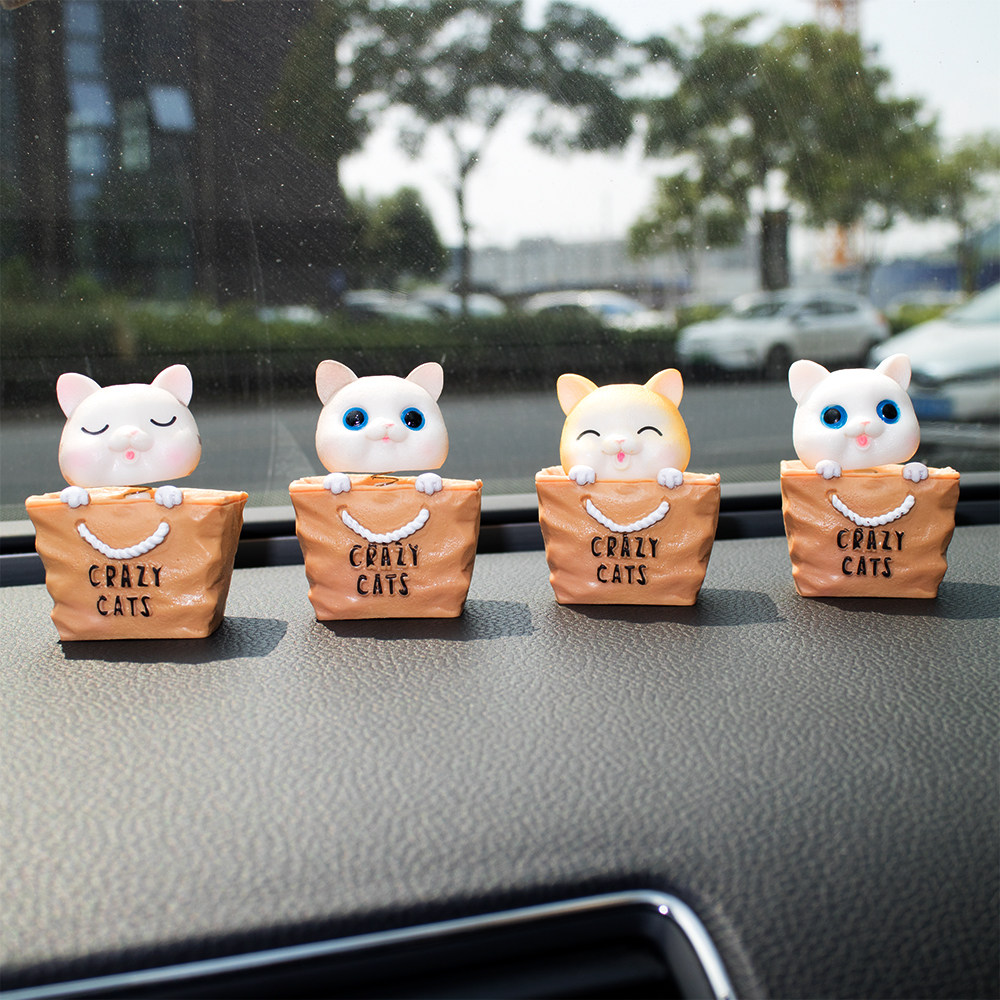 Girls' car ornaments shake their heads, cat cute crazy cat Wuling Ora ...