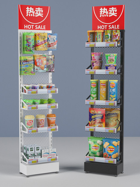 Supermarket small shelves, snack shelves, chewing gum shelves, food ...