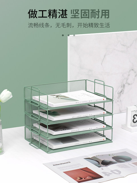 Metal file storage rack, multi-layer storage rack, desktop file tray ...