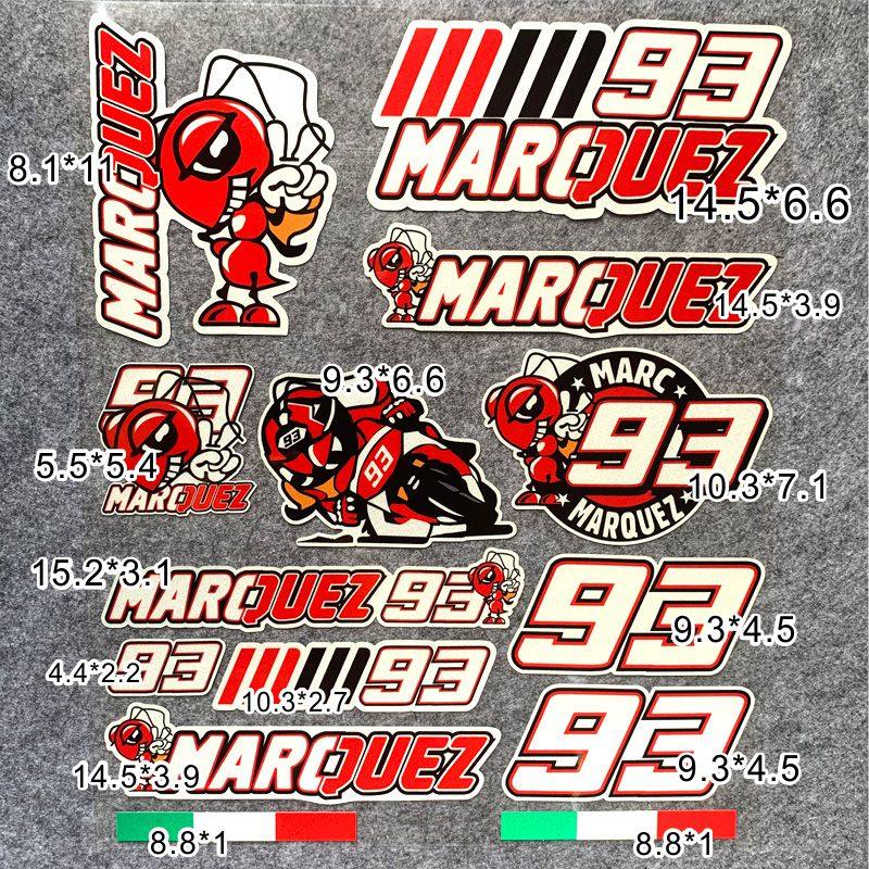 Motorcycle reflective sticker No. 93 Marquis motogp helmet lens ...