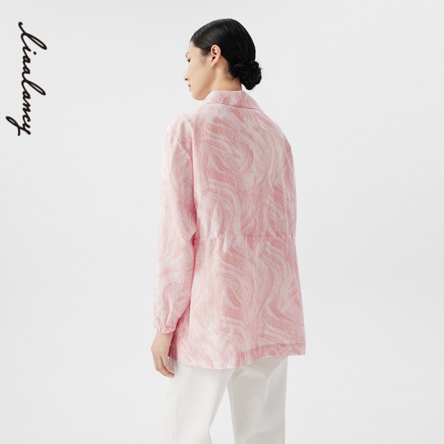 Lance/Langzi 2024 Summer Silk Sloves Printing Trench Clory Wind Wind ...