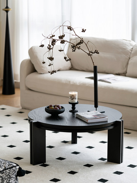 HomeChoice French retro solid wood coffee table living room small ...