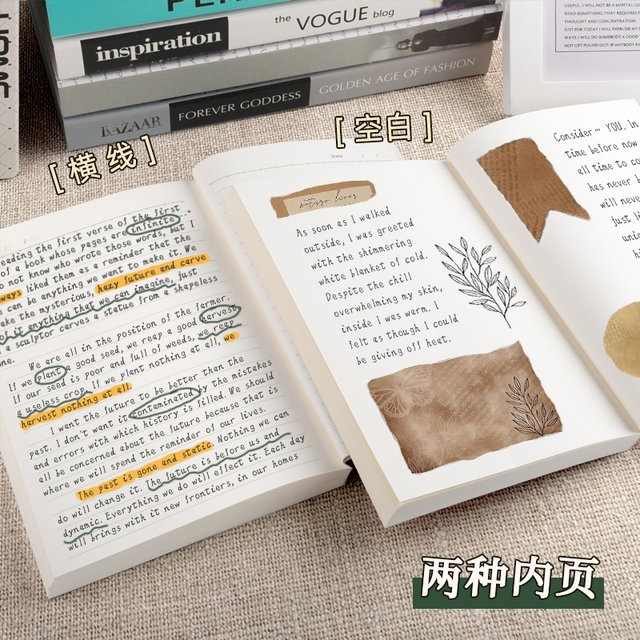 American retro notebook thick book large blank inner page ultra -thick ...