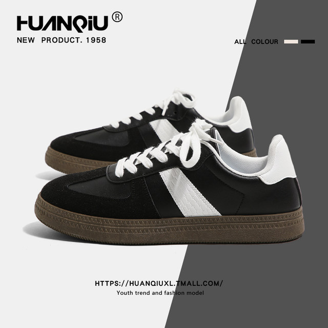 Global Black German Training Shoes Men's Spring 2025 New Low-top Niche ...