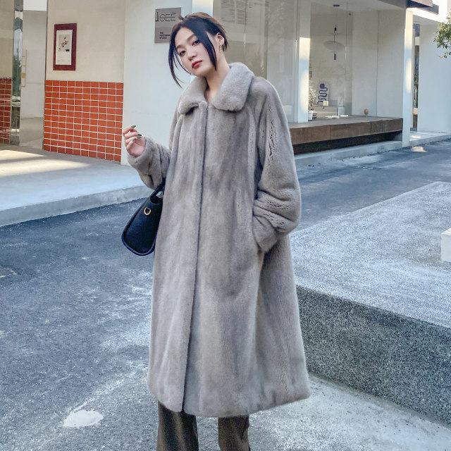 2024 new imported purple gold short two velvet mink fur fashion coat ...