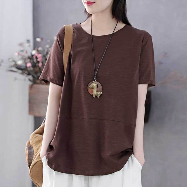 Single/two pieces of summer large size women's short -sleeved short ...