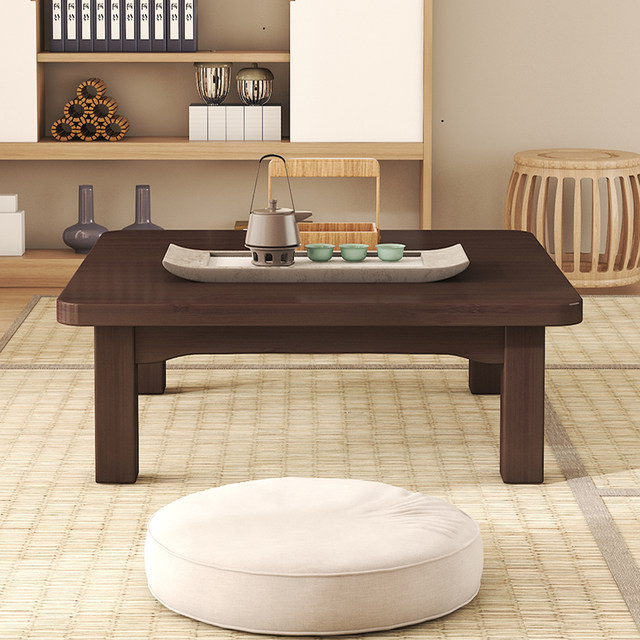 Kang table square table Nanzhu tatami small coffee table square solid ...