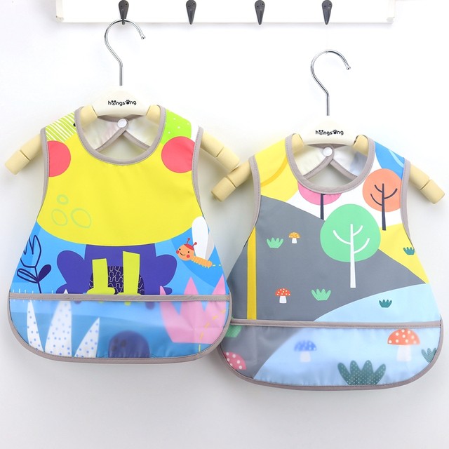 Baby bib eating coverall boys and girls vest-style apron baby bib ...