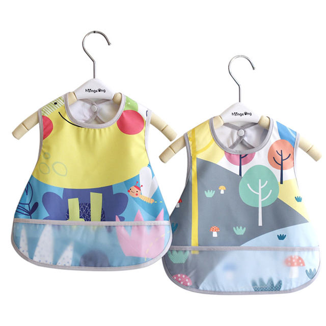 Baby bib eating coverall boys and girls vest-style apron baby bib ...