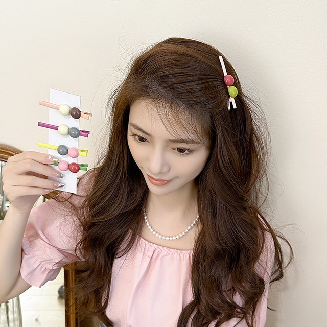 Colorful bead duckbill clip for women 2024 new style side broken hair ...