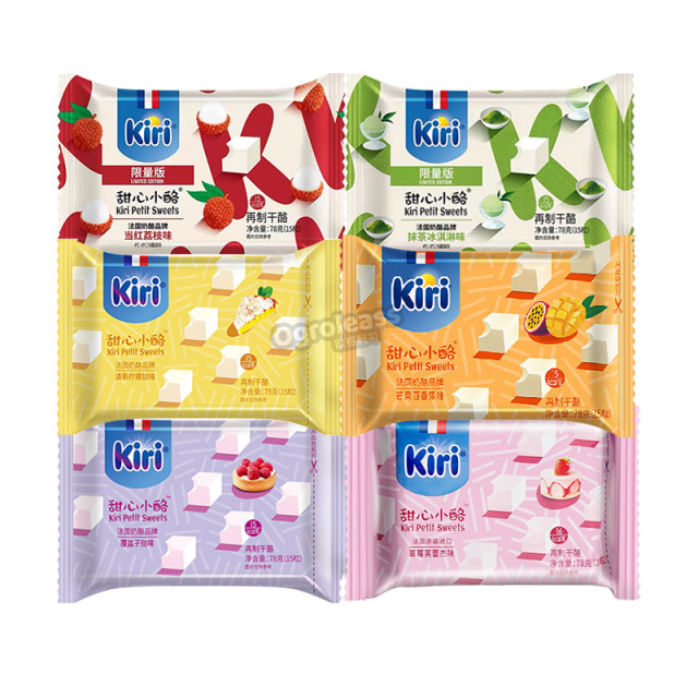 kiri kiri sweetheart cheese cream cheese square strawberry mango ...