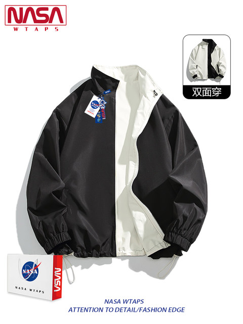 NASA WTAPS Spring and Autumn Burgundy Jacket Men and Women Double-sided ...