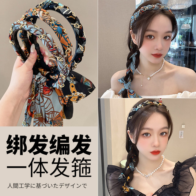 White Deer's same style streamer headband for women 2024 new high-end ...