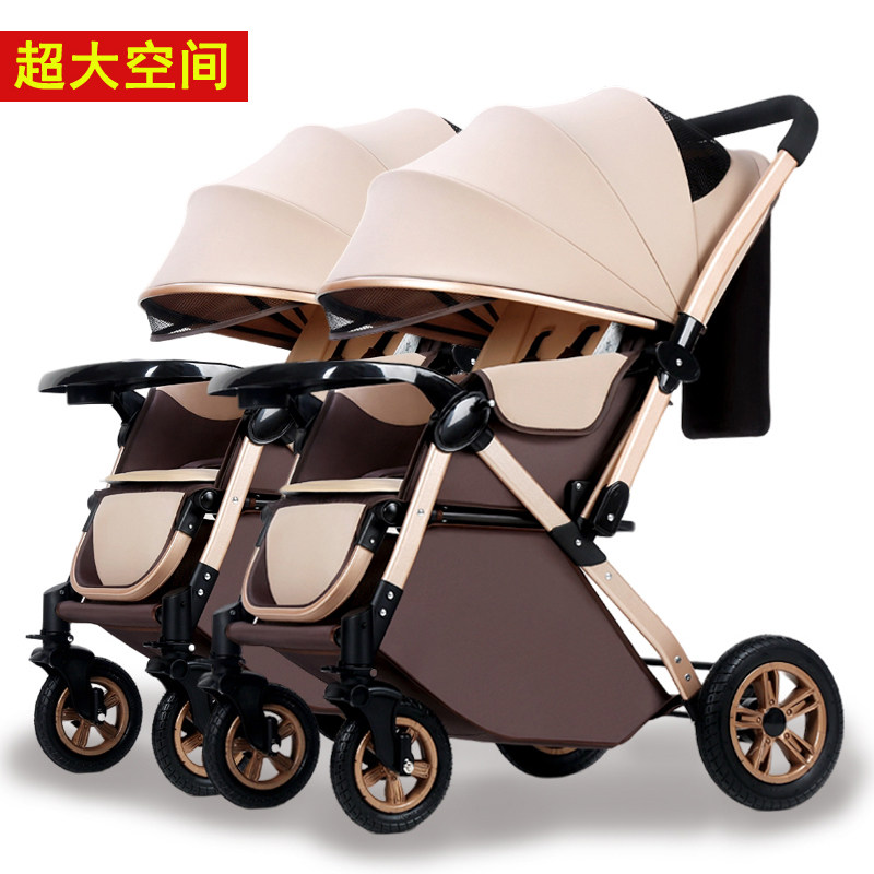 Detachable Combination Twin Baby Stroller: Two-Way, Lightweight, Foldable