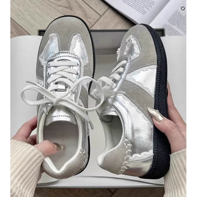 RV Sun Qian same virtual lover silver German training shoes 2024 autumn ...