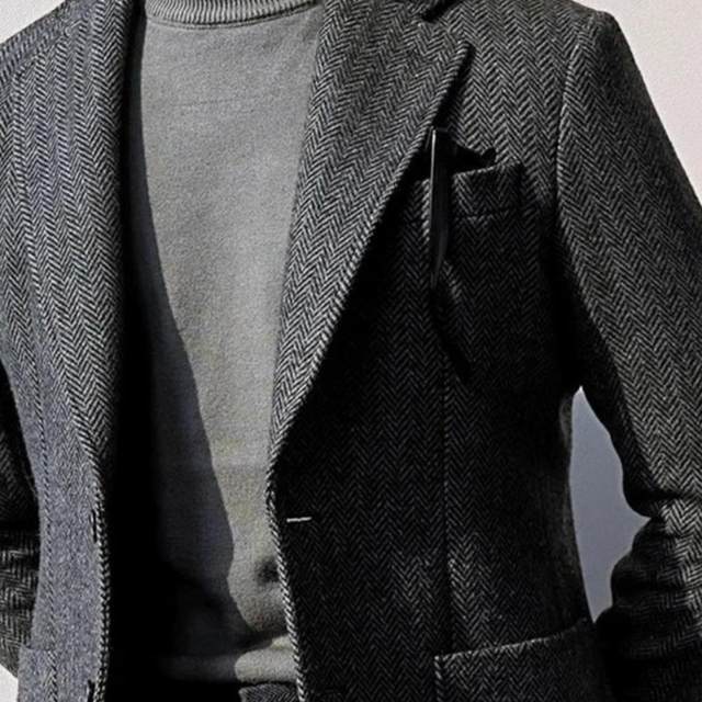 Men's big size suit jacket autumn and winter British retro wool human ...