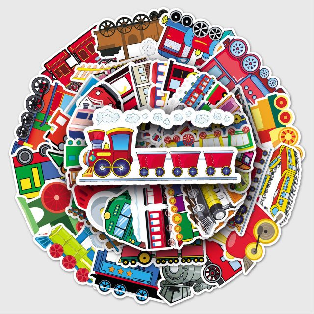 50 small train graffiti stickers cartoon children's reward stickers ...