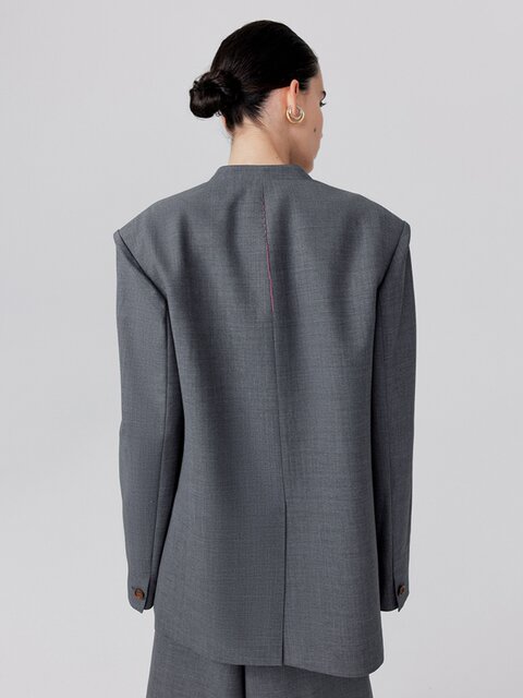 Fabrique wool blend stand collar suit jacket for women in spring and ...