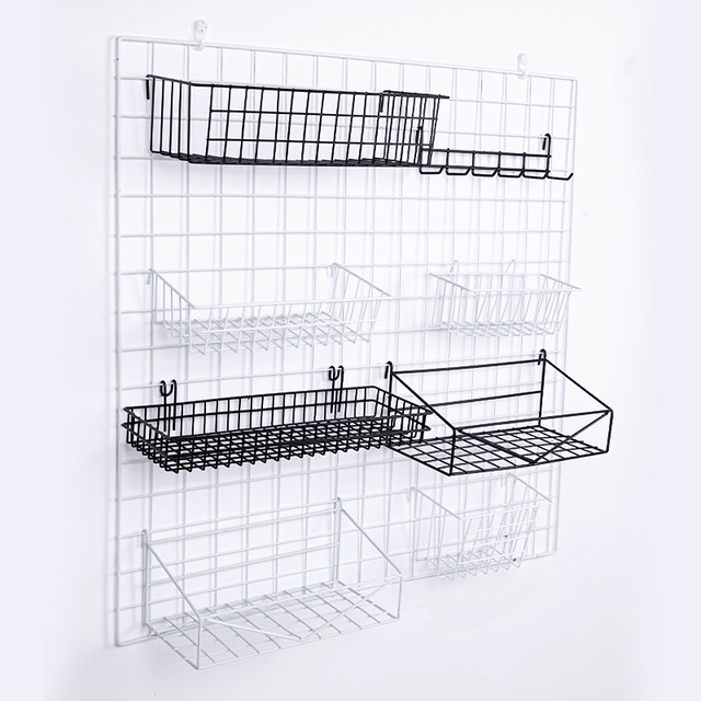 Mesh grid wire grid net white supermarket grid wall rack kindergarten ...